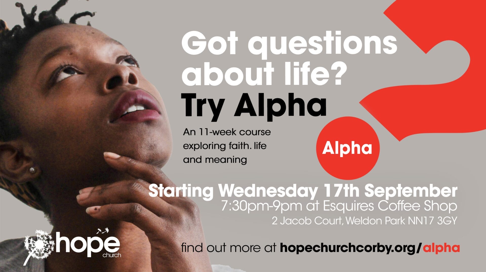 Alpha poster 25-widescreen – Hope Church, Corby